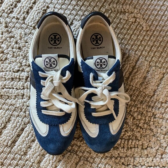 Tory Burch | Shoes | Tory Burch Hank Sneakers Snow White Bright Navy ...
